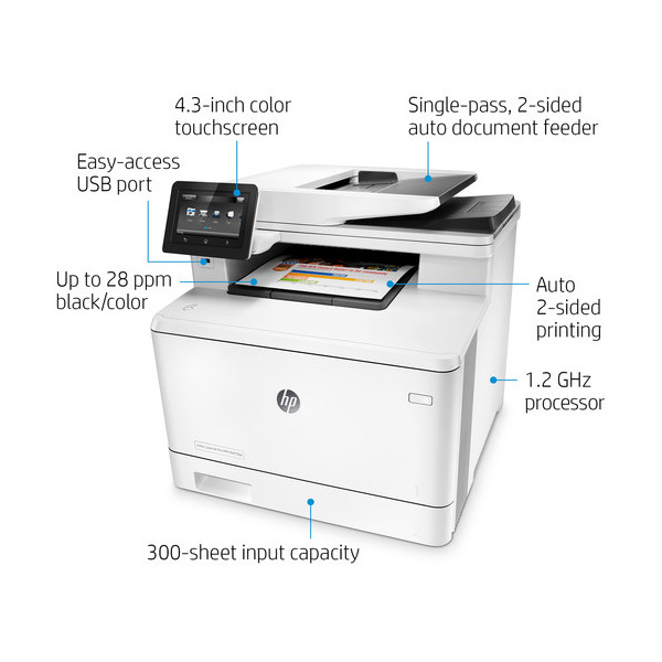 HP Color LaserJet Pro M477fdn All-in-One Laser Printer